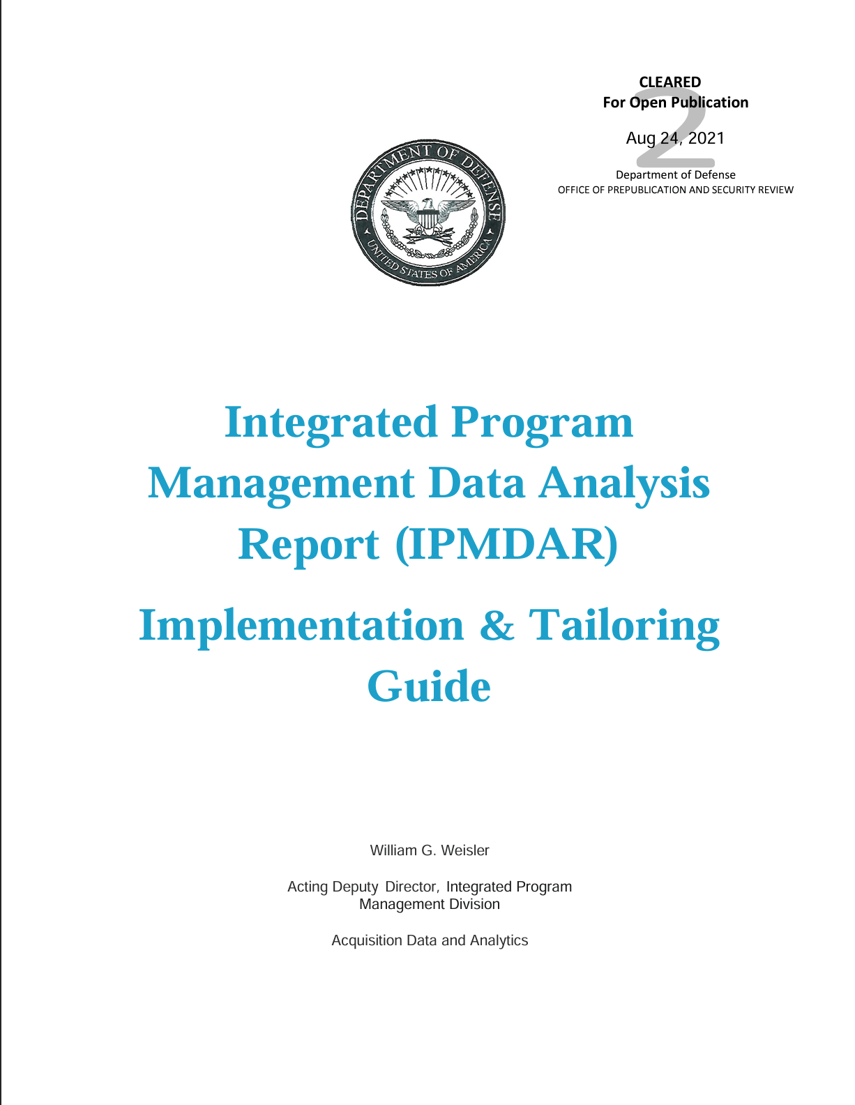 New IPMDAR DID and Implementation Guide - Humphreys & Associates